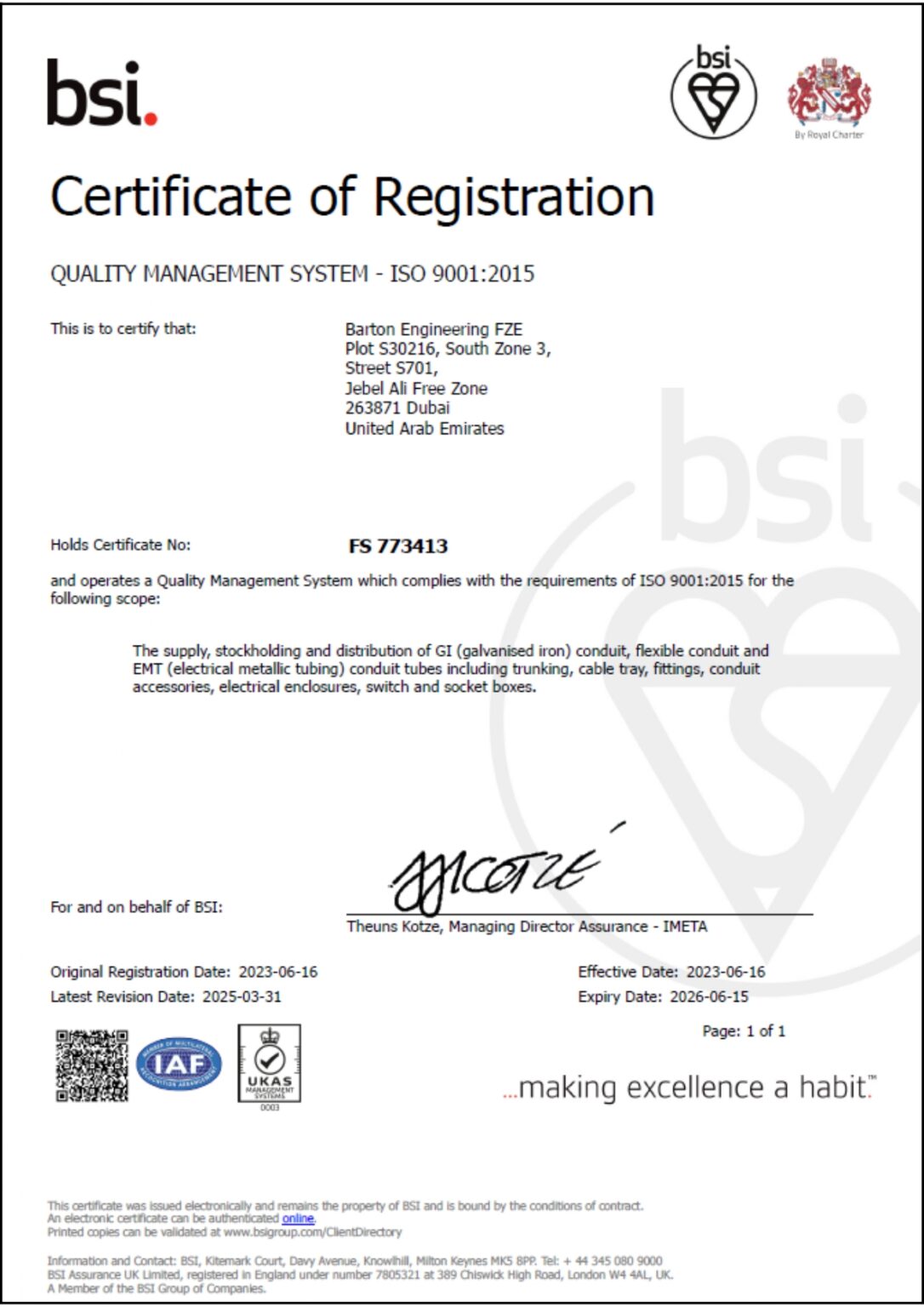 certificates – Barton Engineering